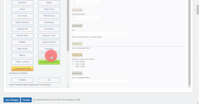 Calculated Fields Form Onclick Event